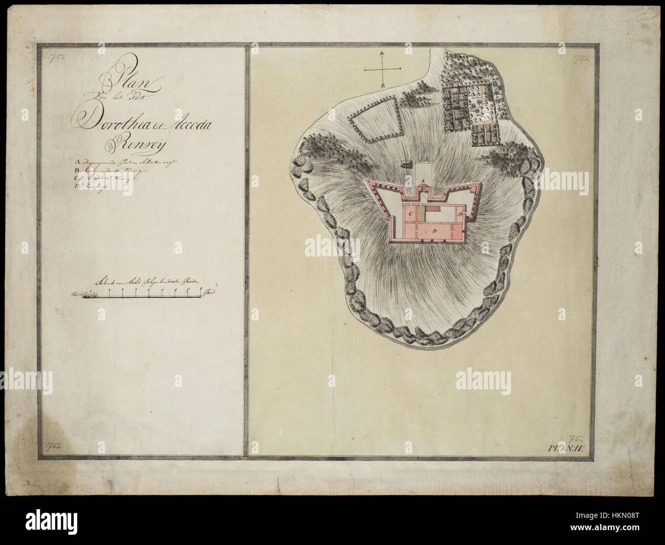 This historical floor plan, identified as AMH-7685-NA, depicts the ...