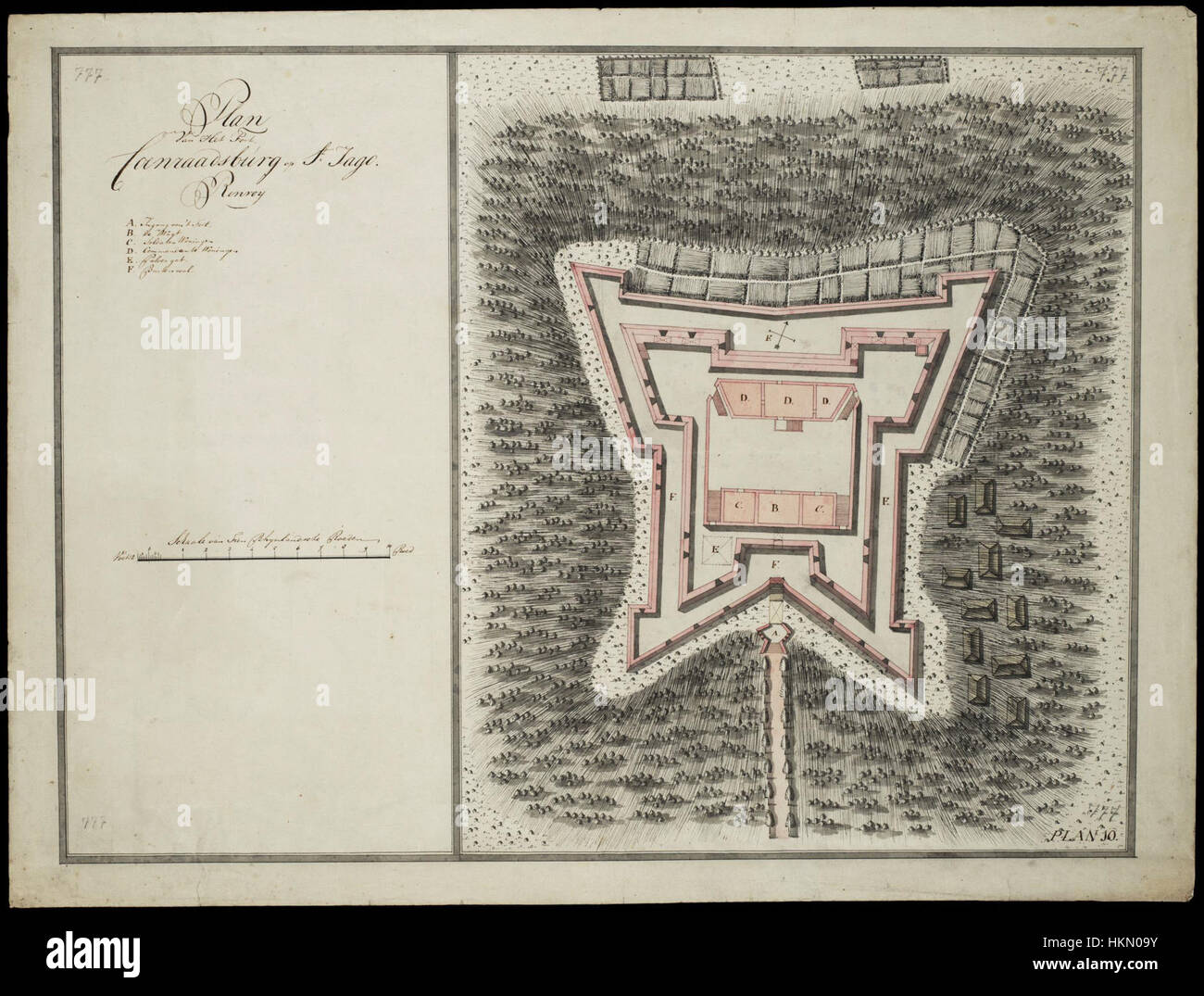 The floor plan of Fort Coenraadsburg, depicted in this artwork ...