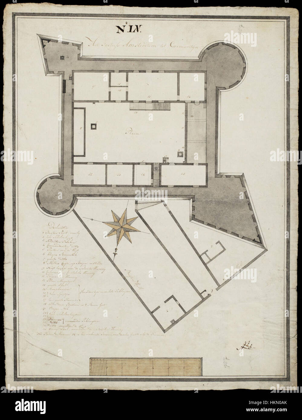 A floor plan of the Amsterdam fort at Cormantin, depicting the layout ...