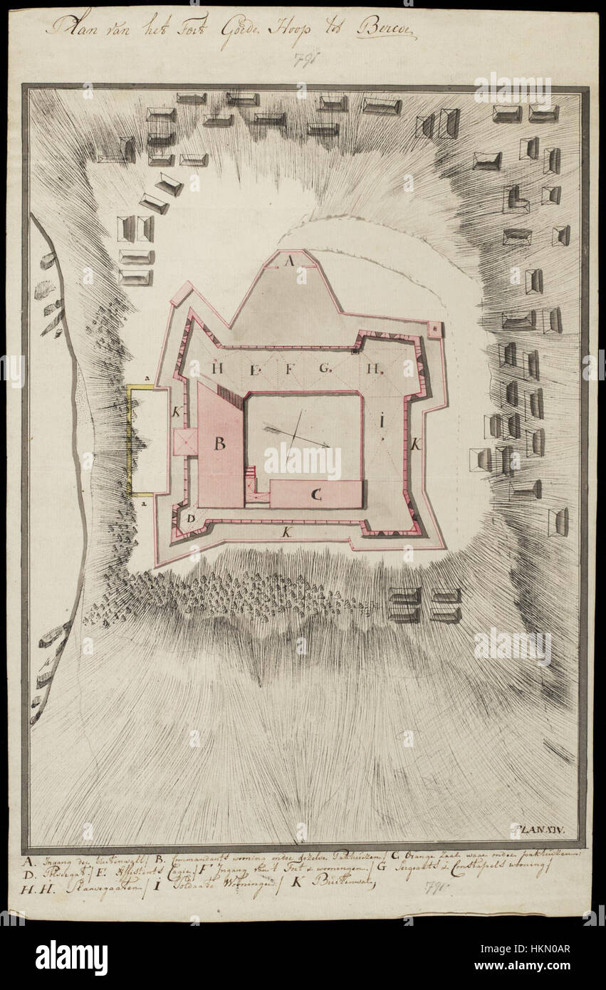 The image shows the floor plan of Fort Goede Hoop at Berku, providing a ...