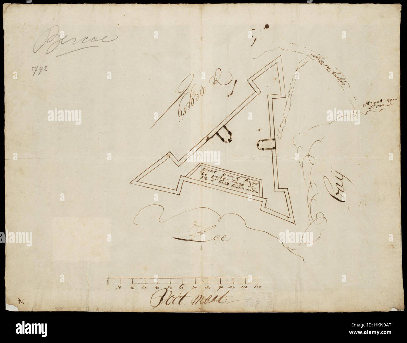 This is a floor plan of Fort Goede Hoop, located in Bercou, providing a ...