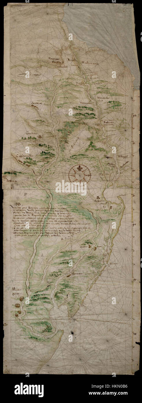 A map of Nieuw Nederland, also known as New Netherlands, which was a ...
