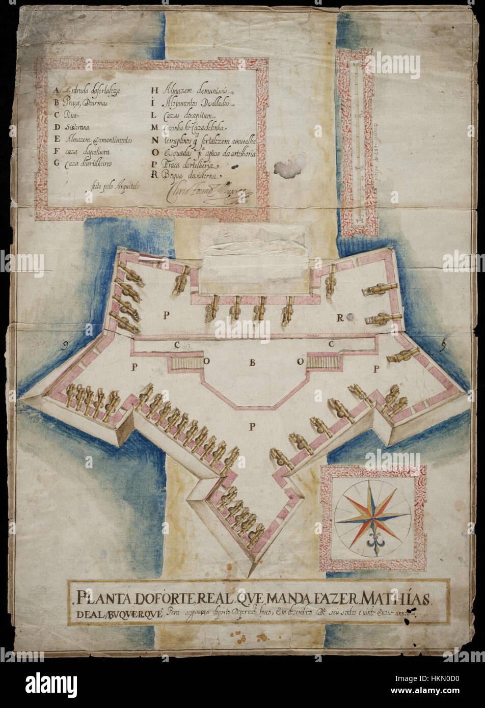 This map, labeled 'AMH-8604-NA', depicts the layout of the Fort of Real ...