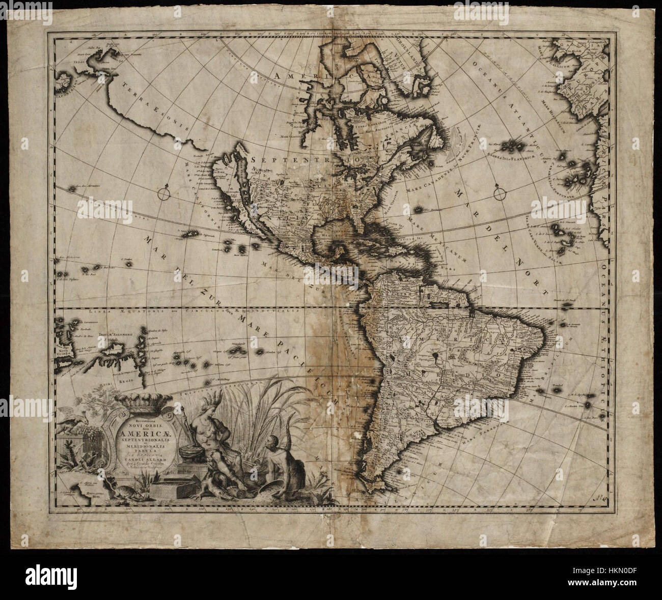 This historical map, AMH-8617-NA, shows the continents of North and ...