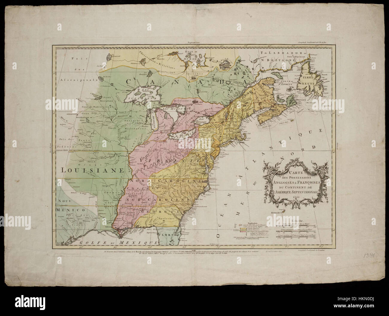Map of north america colonial hi-res stock photography and images - Alamy