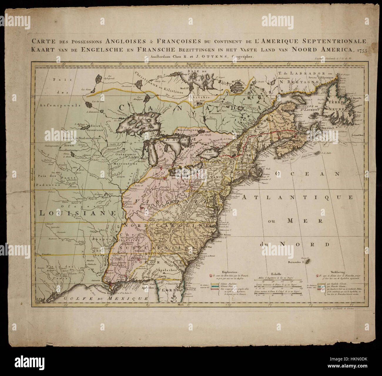 An antique map (AMH-8620-NA) detailing the east coast of North America ...
