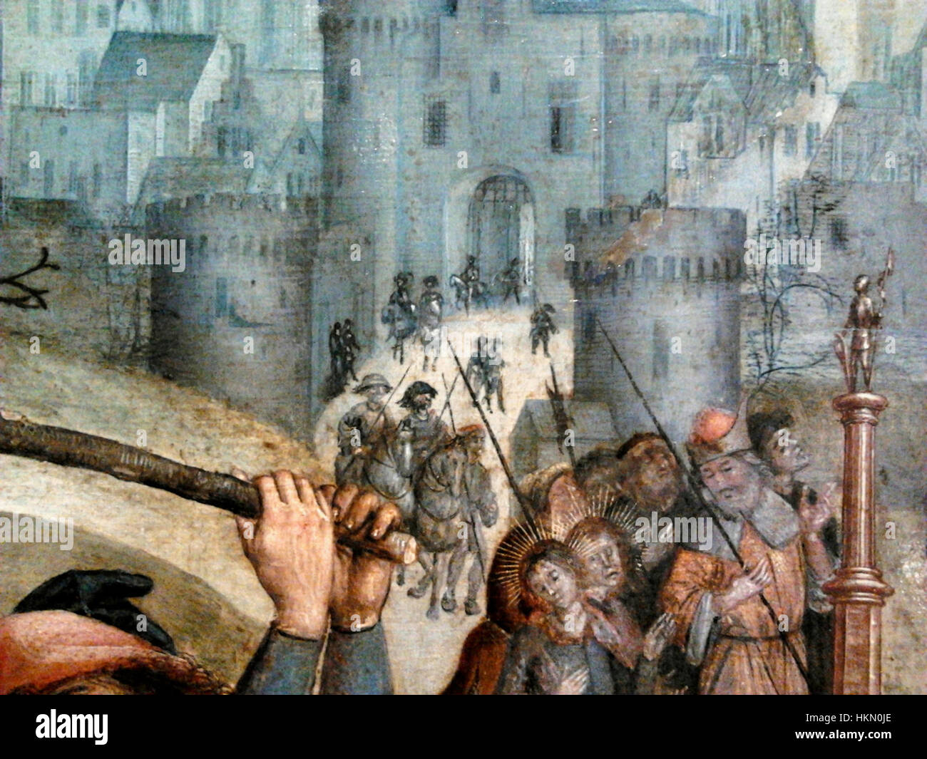 This detail from 'Saints Crispin and Crispinian' by Hieronymus Bossche ...