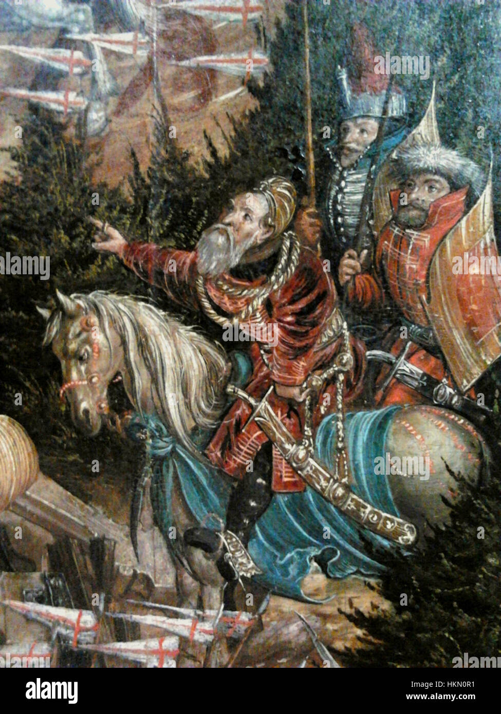 The 'Battle of Orsha' detail, painted by Krell, depicts a scene from ...