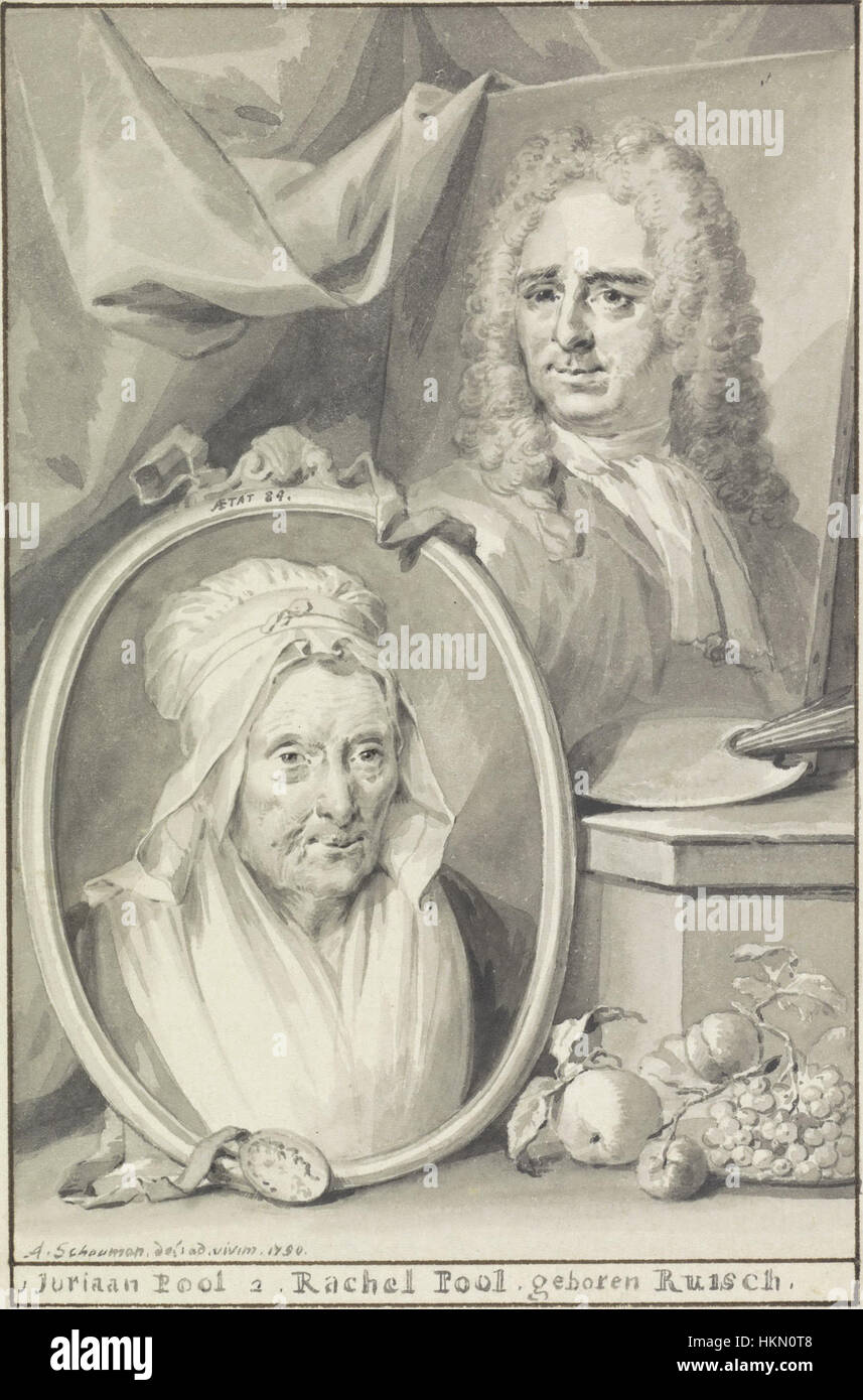 A detailed portrait of Juriaan Pool and Rachel Pool geboren Ruisch ...