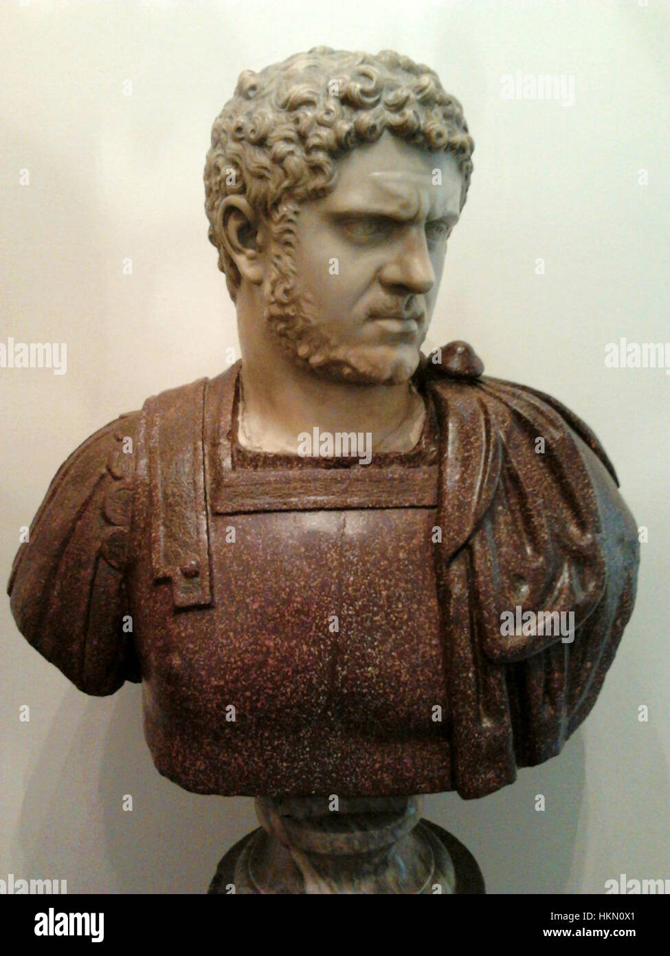 The anonymous bust of Emperor Caracalla, a Roman emperor, reflects the ...