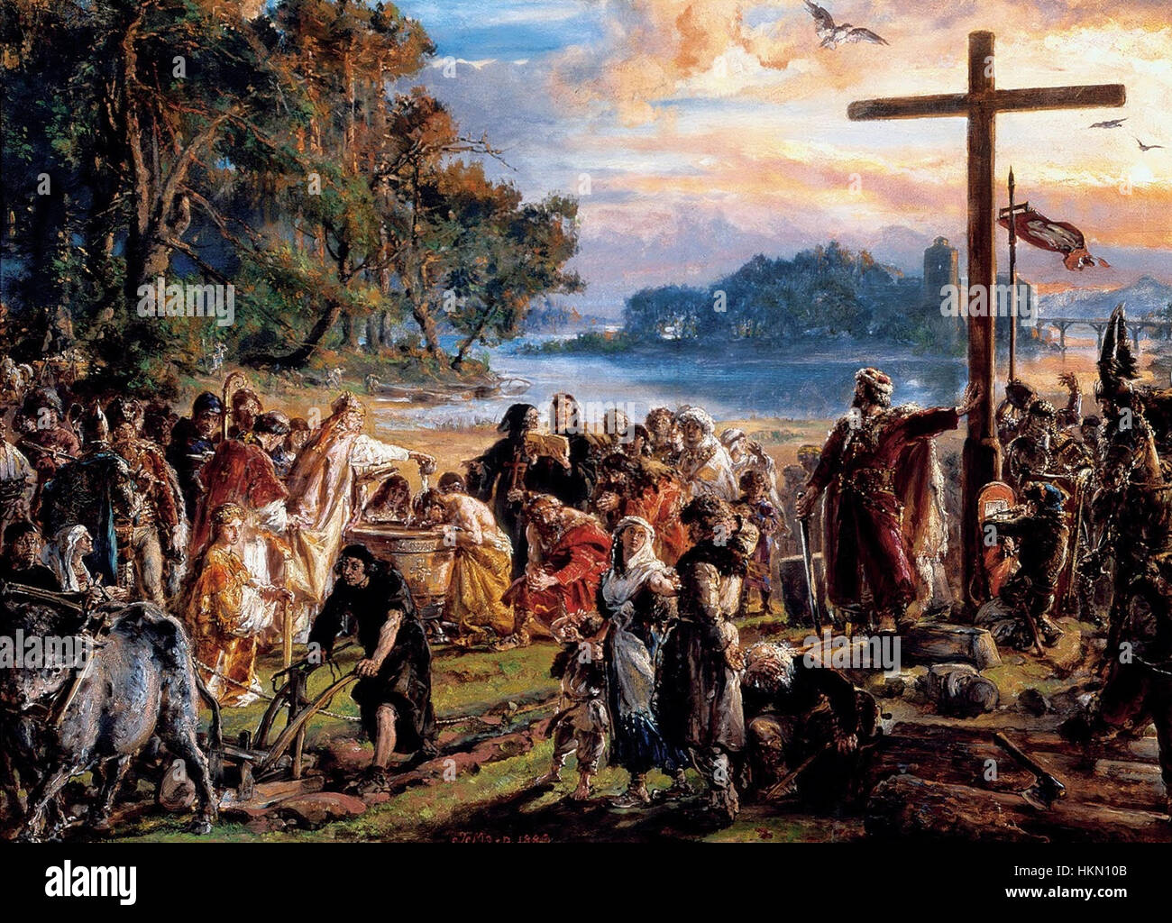 *The Christianization of Poland* by Matejko depicts the pivotal moment ...
