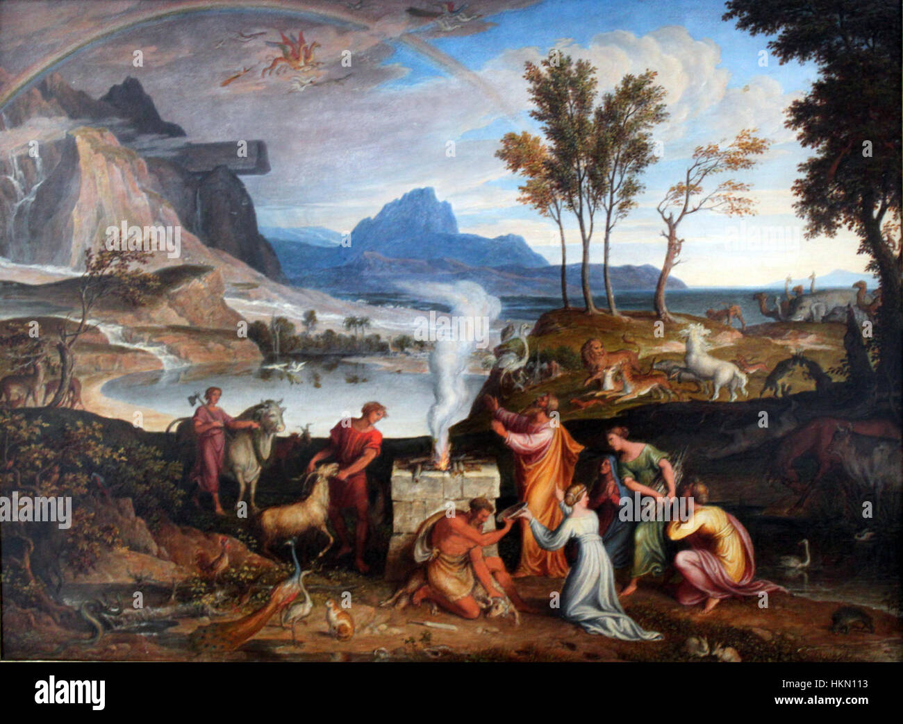 'Noahâ€™s Dankopfer' (Noah's Offering of Thanks) by Koch, painted in ...
