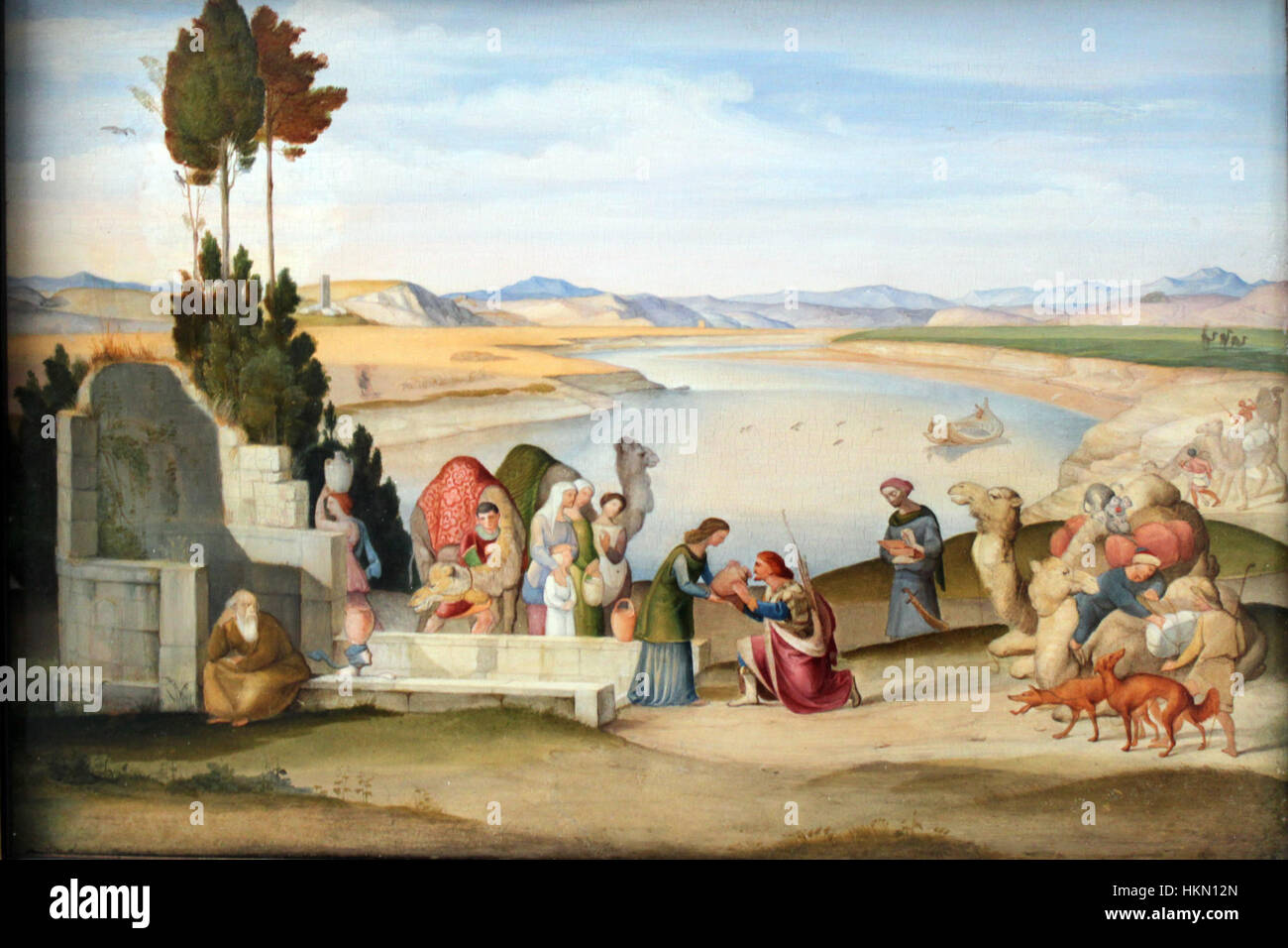 Ramboux's 1819 painting 'Rebekka und Elieser am Brunnen' depicts a ...