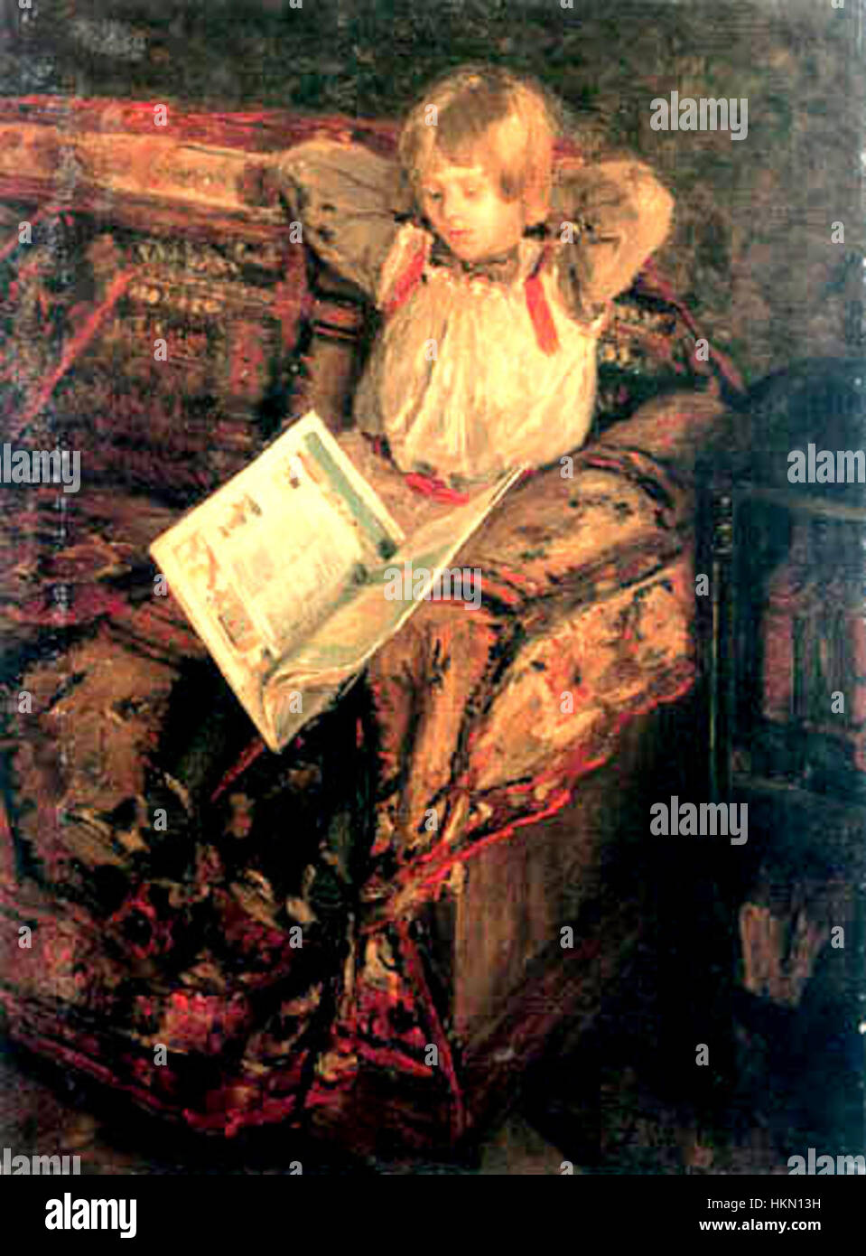 Reading girl painting hi-res stock photography and images - Alamy