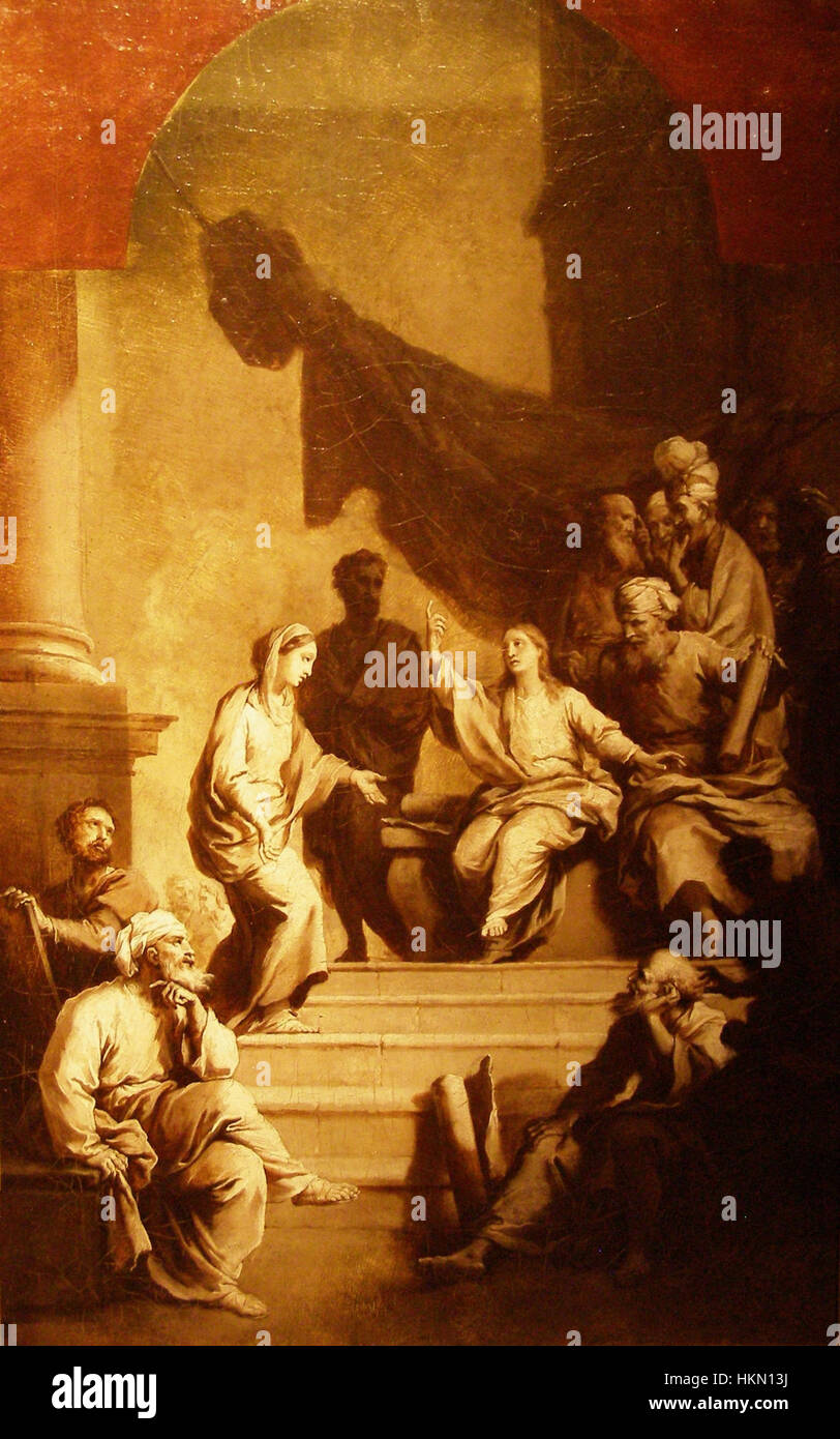 This artwork likely depicts a religious scene featuring Jesus teaching ...
