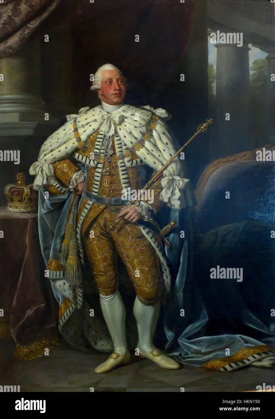 The portrait *King George III*, painted by Nathaniel Dance-Holland in ...