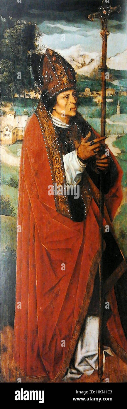 'Saint Leander' by Benson is a religious painting depicting Saint ...