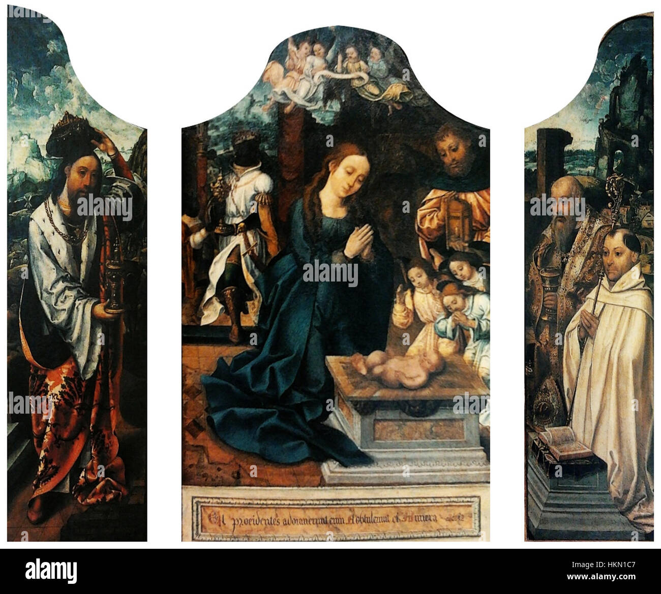 The 'Adoration of the Magi' by Provost is an iconic painting depicting the biblical scene where ...