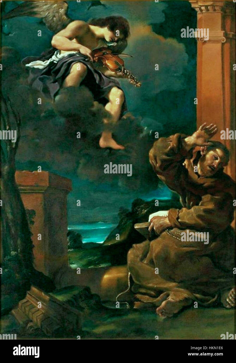 Guercino Saint Francis with an angel Stock Photo - Alamy