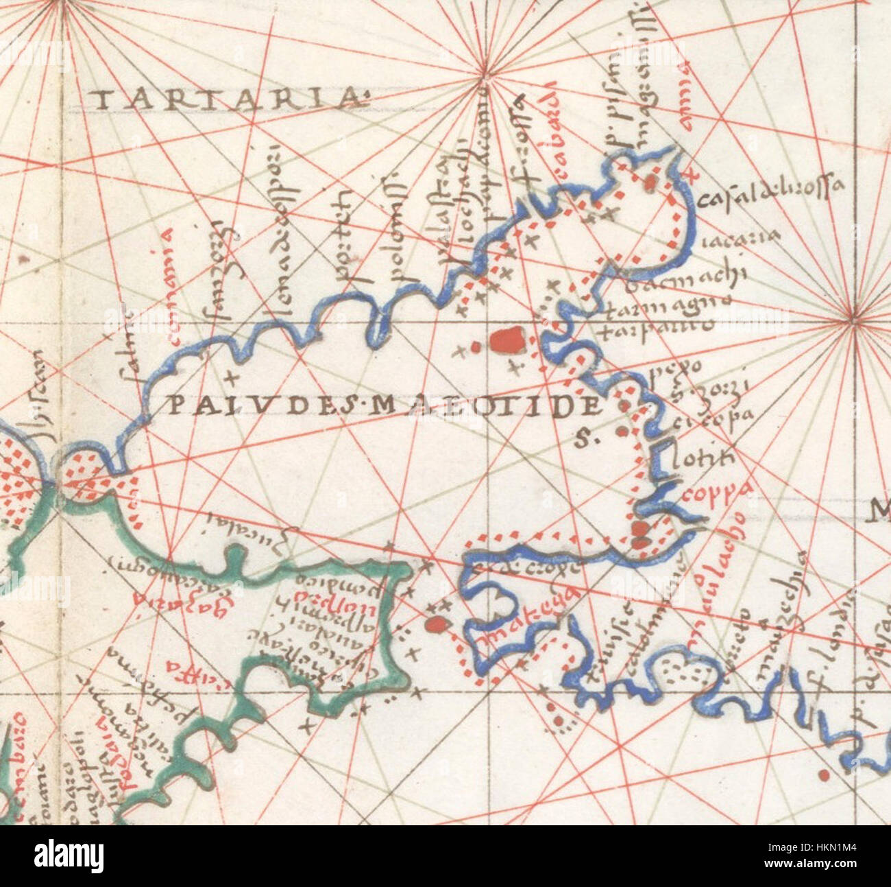This portolan atlas, created by Battista Agnese around 1540 ...
