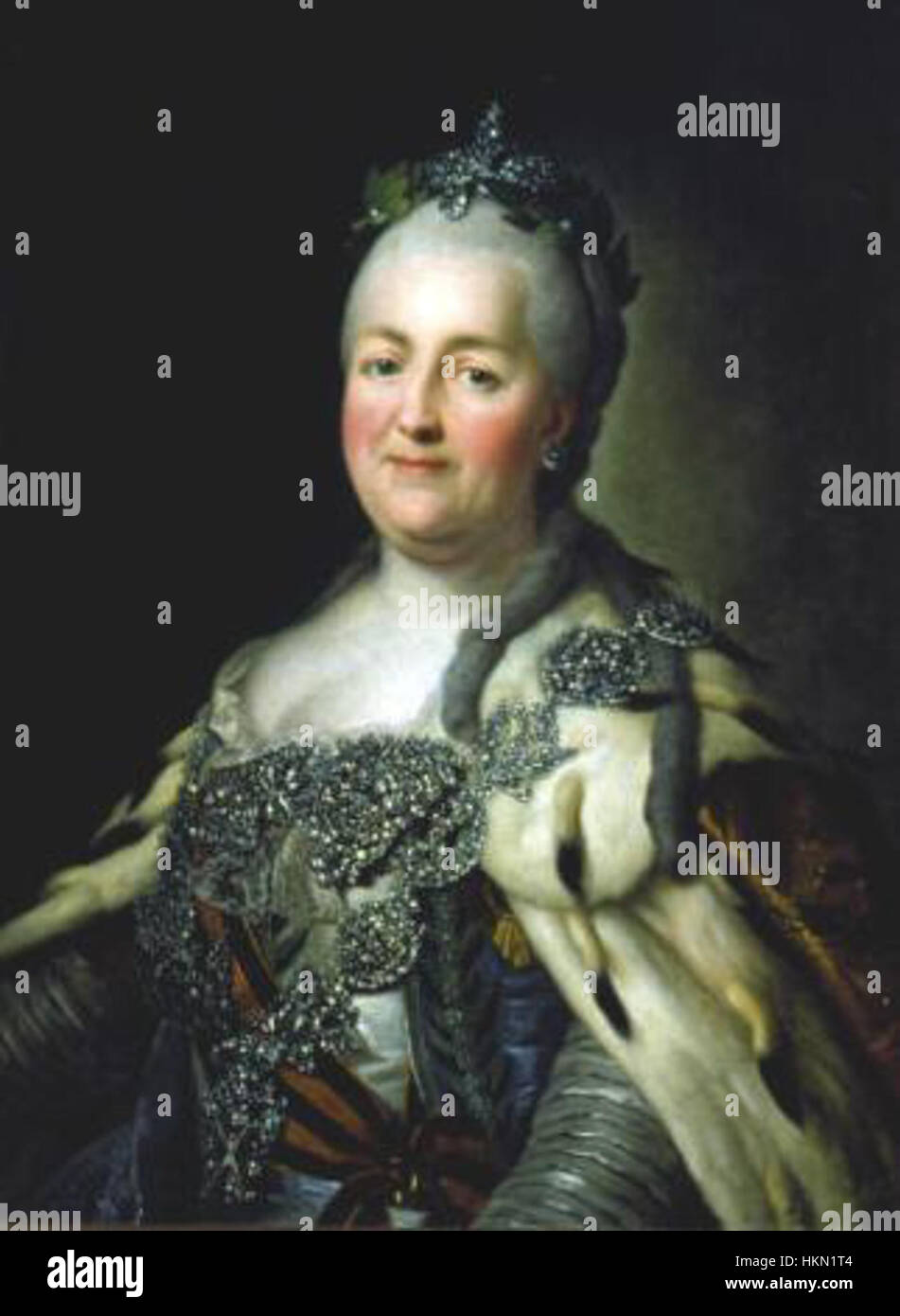 This 18th-century portrait of Catherine II, Empress of Russia, is based ...