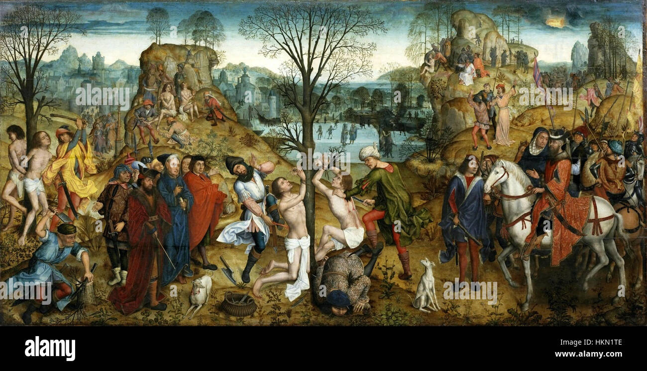 This artwork depicts the Bossche Saints Crispin and Crispinian, patron ...