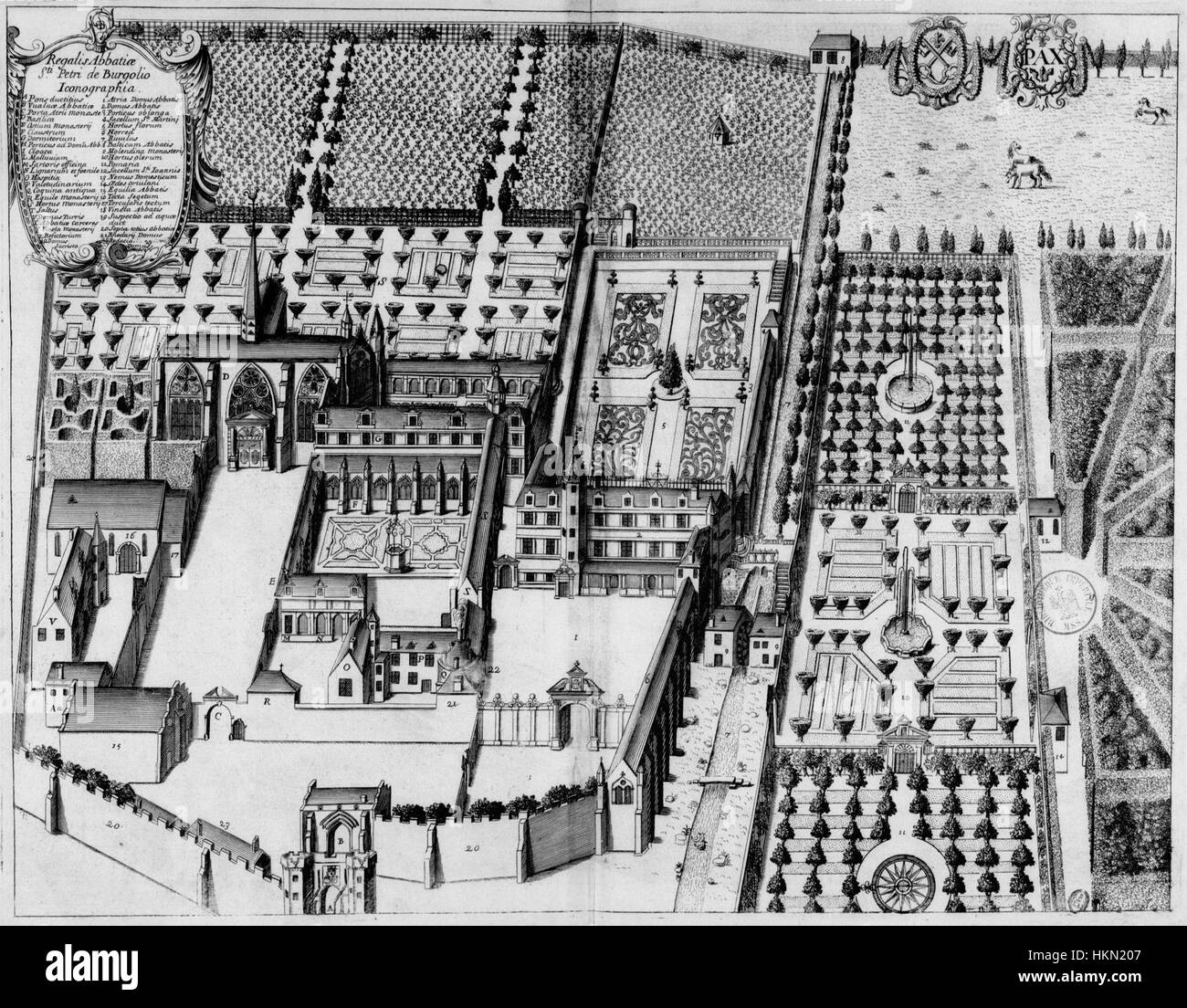 This engraving from the 'Monasticon Gallicanum' depicts the Abbaye ...