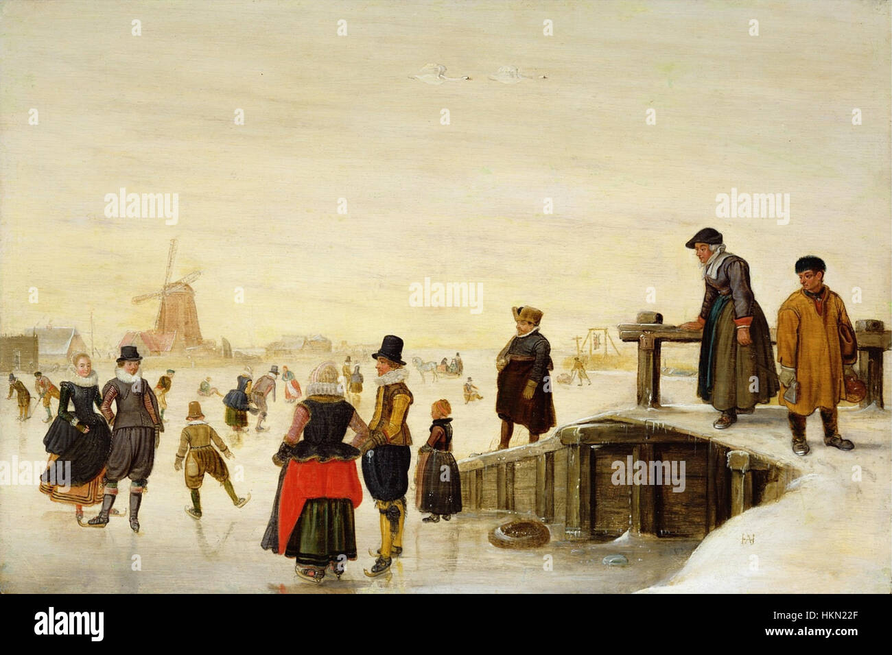 Ice hendrick avercamp winter skating painting art hi-res stock photography and images - Alamy