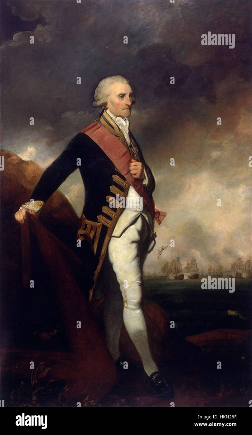 This portrait of Rodney, painted by Sir Joshua Reynolds, captures the ...