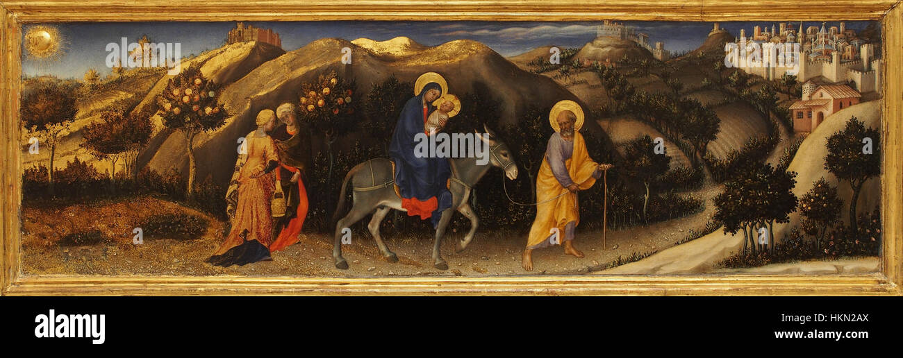 This predella, painted by Gentile da Fabriano, depicts the Adoration of the Magi, a key event in ...