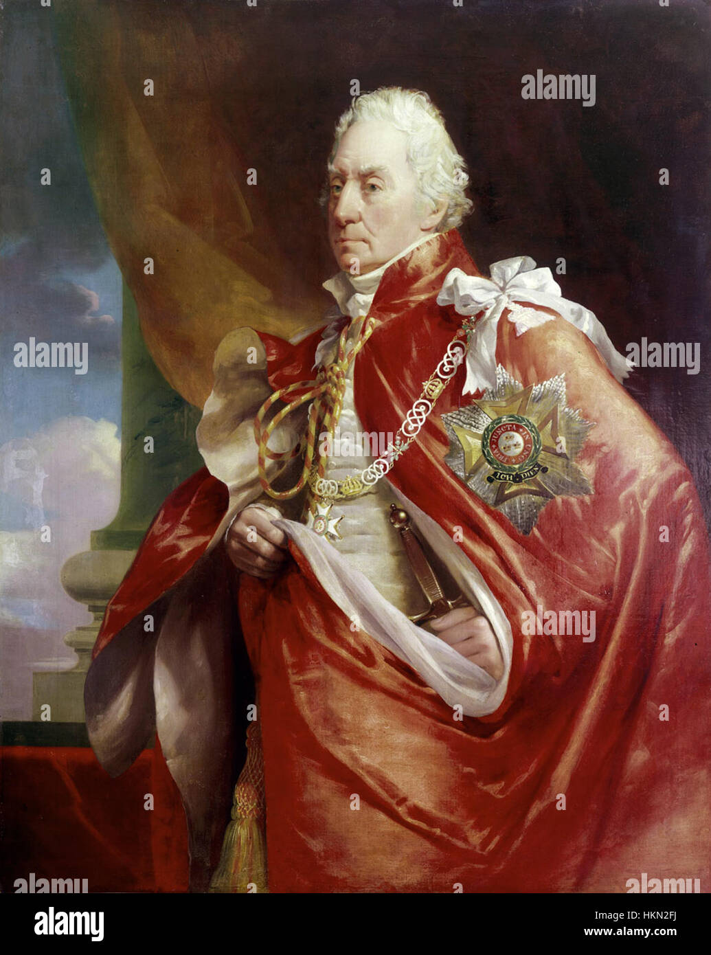 This portrait by George Sanders depicts Admiral George Keith ...