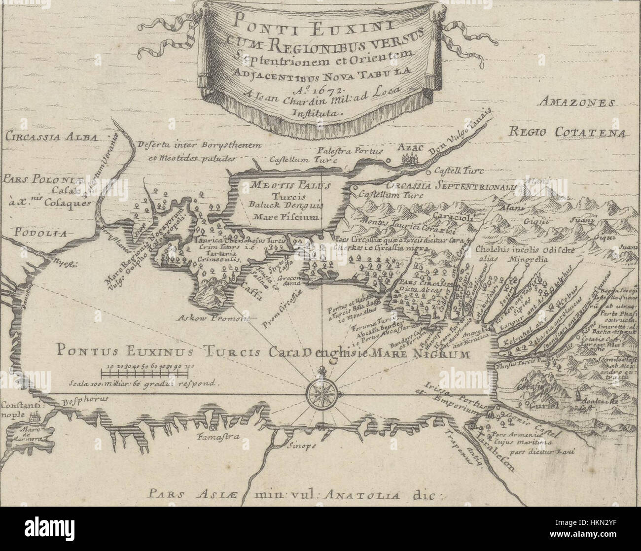 This map by Chardin depicts the Pontus Euxinus (Black Sea) and its ...