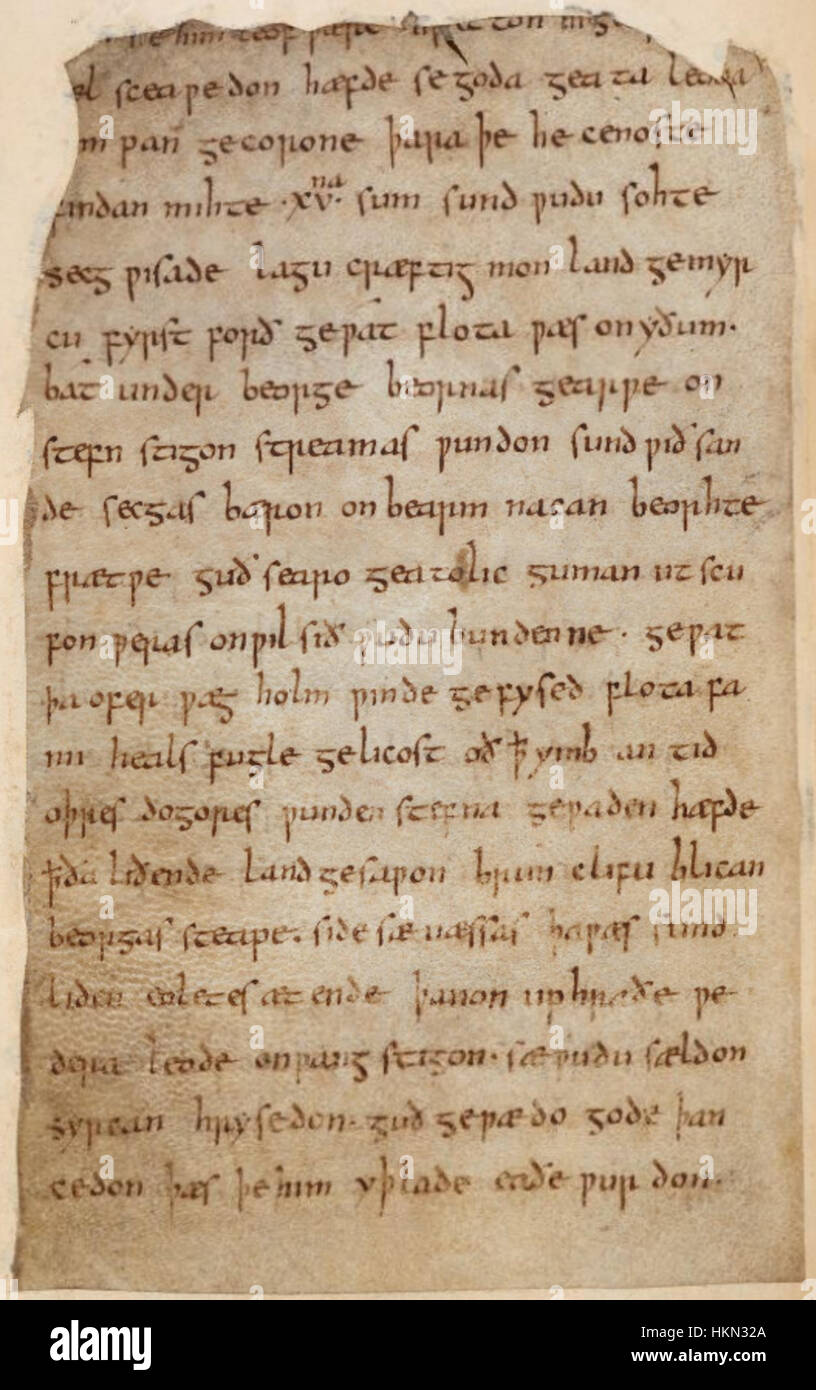 Beowulf script anglo saxon hi-res stock photography and images - Alamy