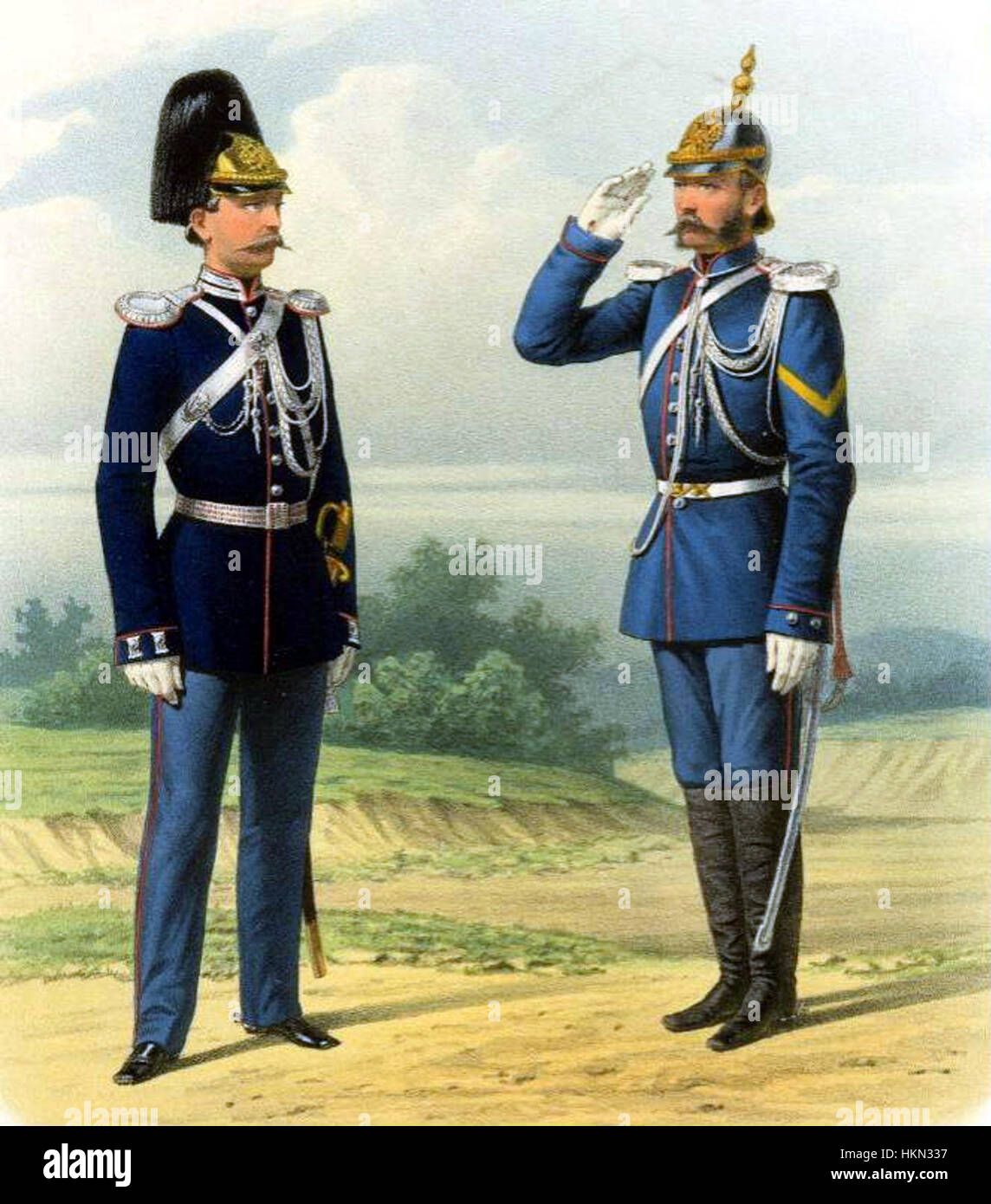 This artwork illustrates the changes in uniforms and armament of the ...