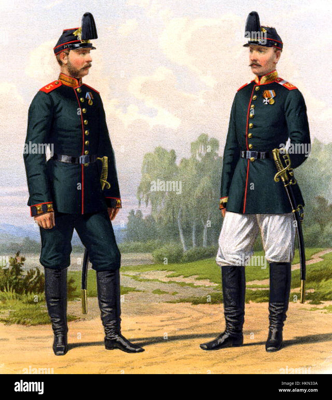 This artwork documents the changes in uniforms and armament of the ...
