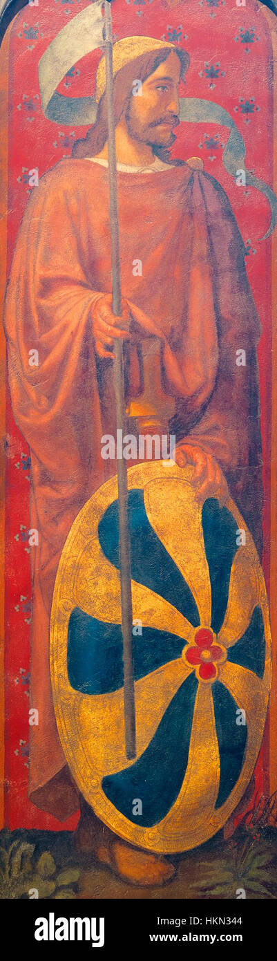 This portrait depicts Baldwin III of Flanders, a medieval nobleman and ...