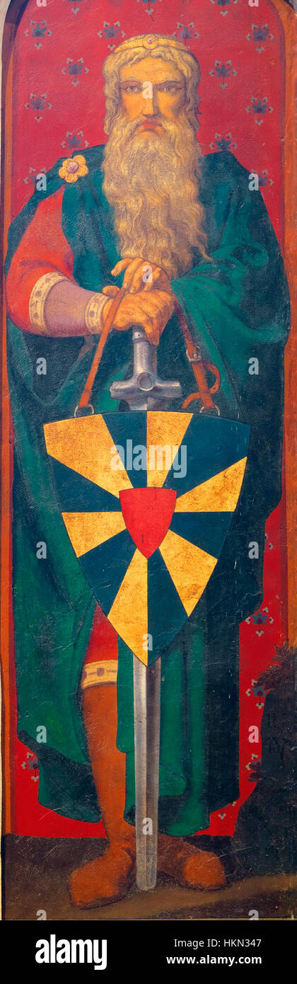 The painting 'Baldwin IV Flanders' captures a moment from the medieval ...