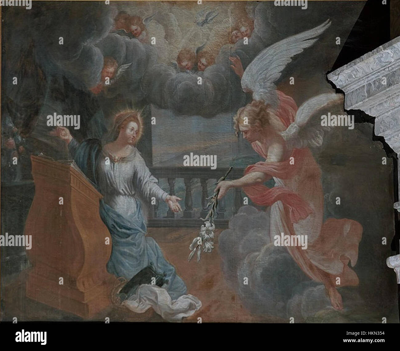 The Annunciation by Michael Angelo Immenraedt is an oil painting that ...