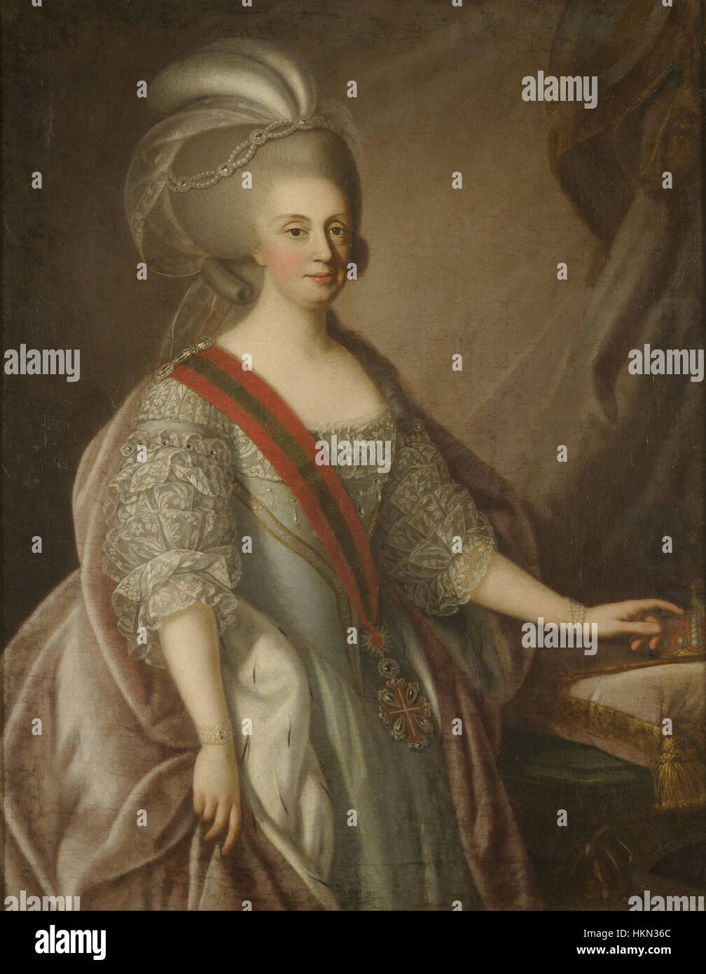 This painting of Dona Maria I of Portugal is housed at Queluz Palace ...