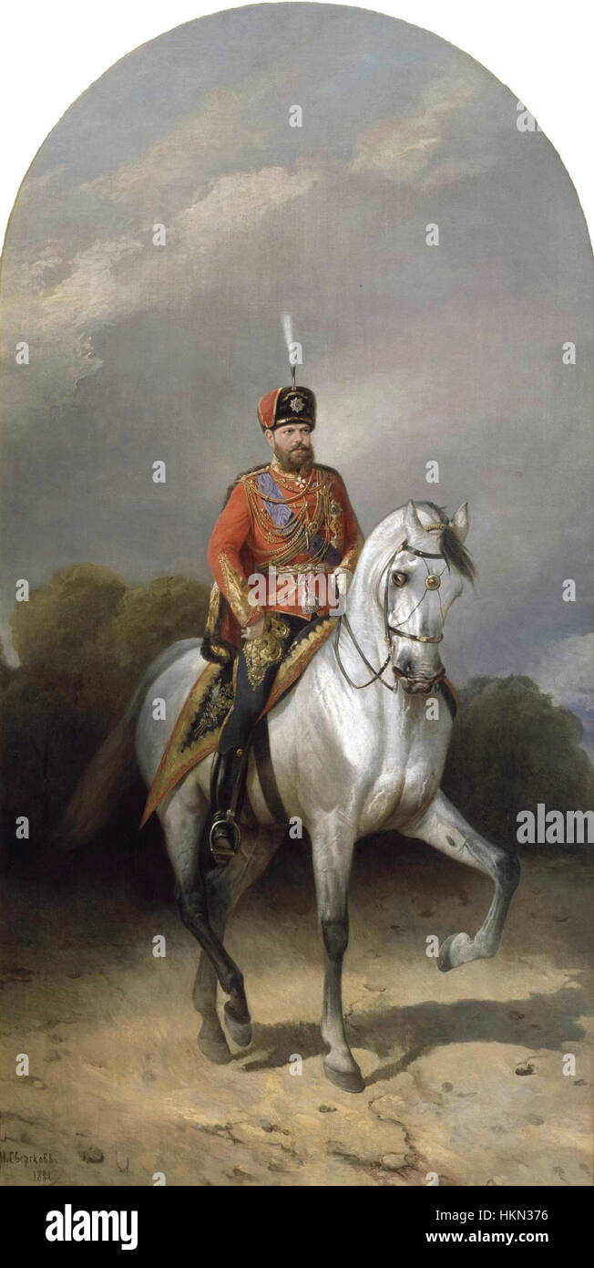 This portrait of Tsar Aleksandr III, painted by N.Sverchkov in 1881 ...