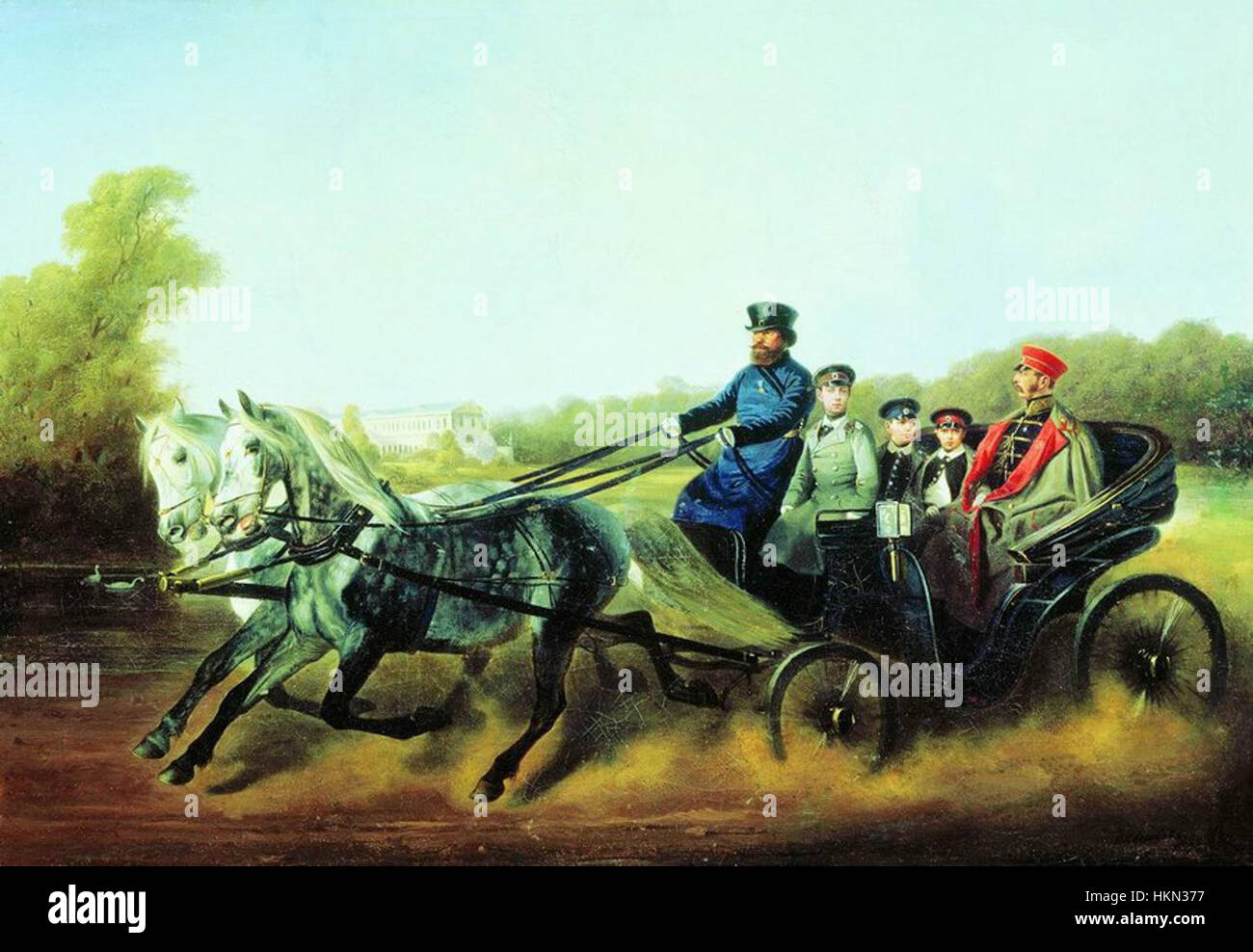 This portrait of Tsar Alexander II with his children, painted by N ...