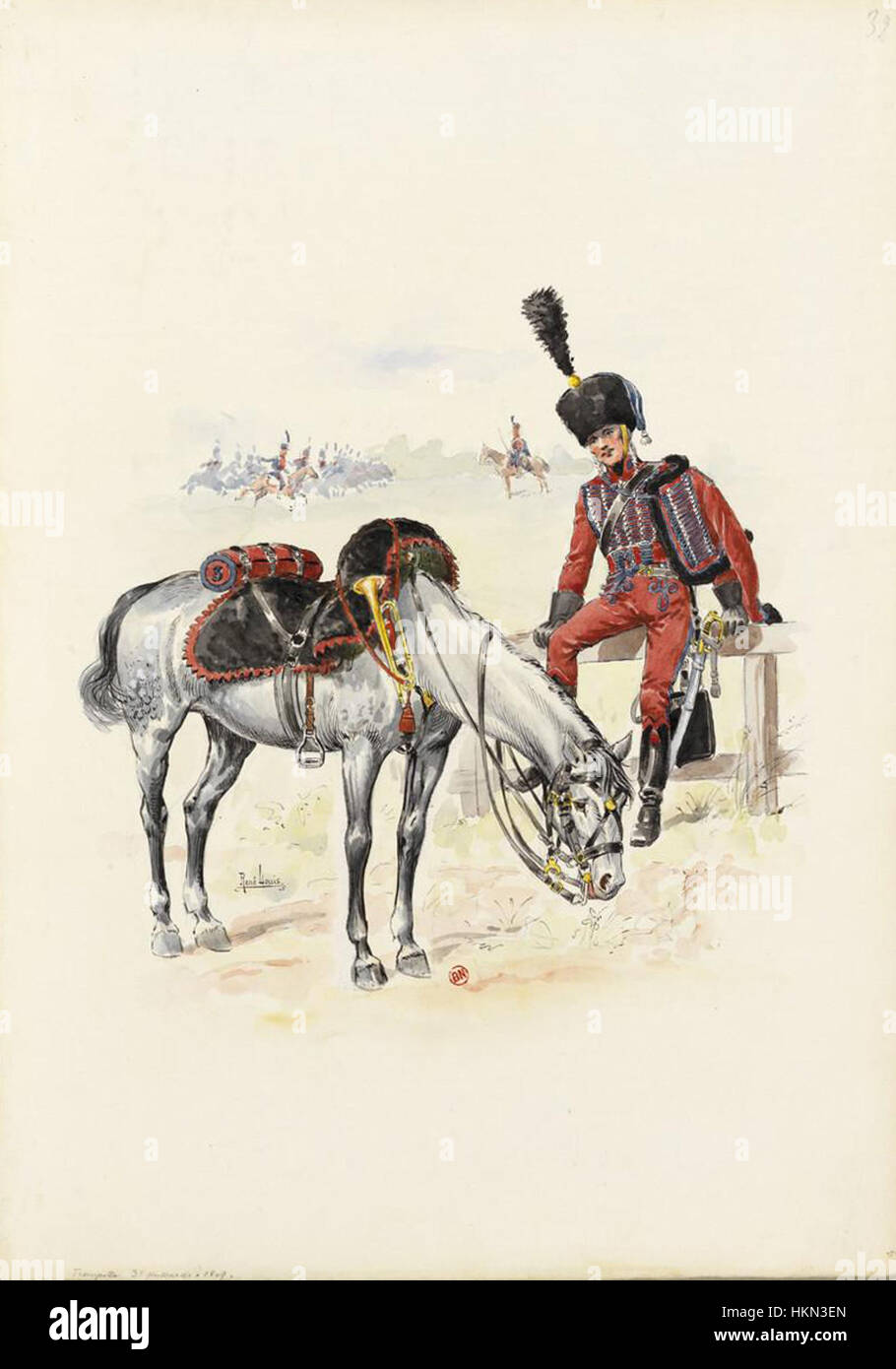 The *Trompette du 3e Hussards* painting from 1809 captures a soldier from the French 3rd Hussars ...