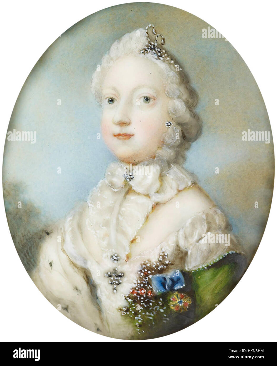 This portrait depicts Louisa, Queen of Denmark, in her youth as Crown ...
