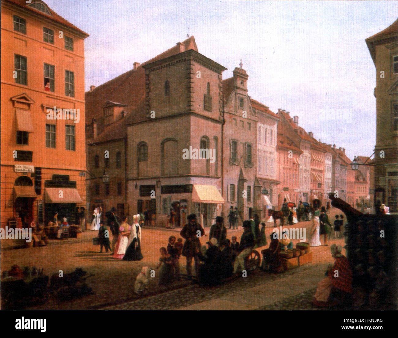 A historical oil painting depicting the Berlin City Hall (Rathaus) and ...