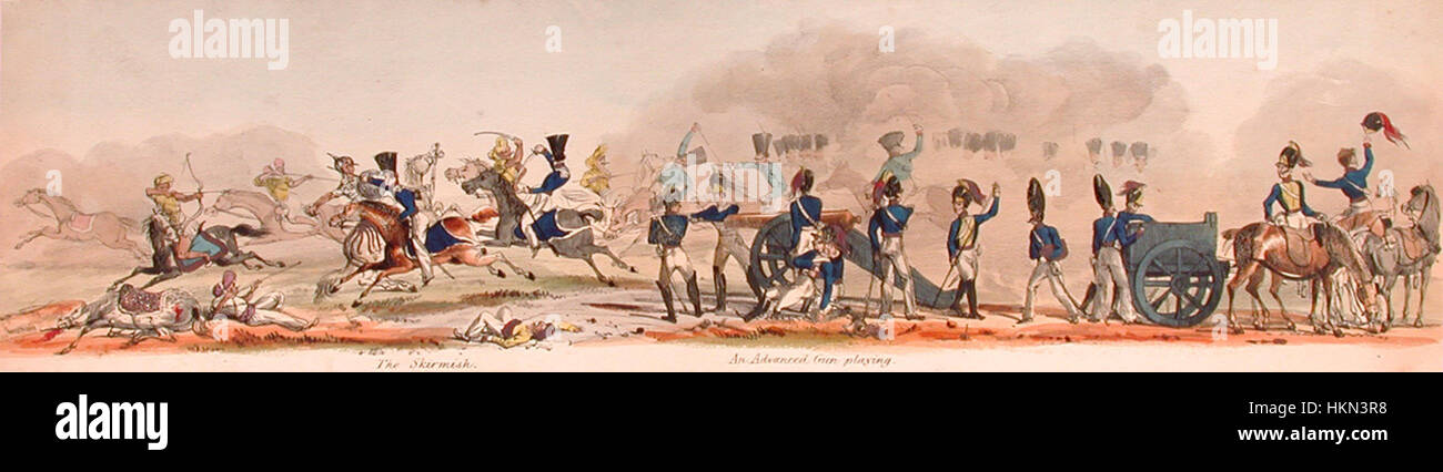 This painting depicts Bengal troops marching in a historical military ...