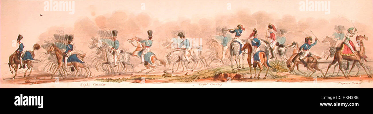 This painting captures Bengal troops marching, illustrating the ...