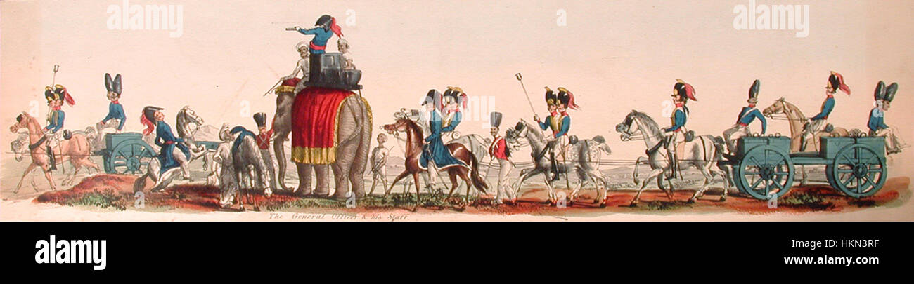 The painting depicts Bengal troops on the line of march, capturing the ...