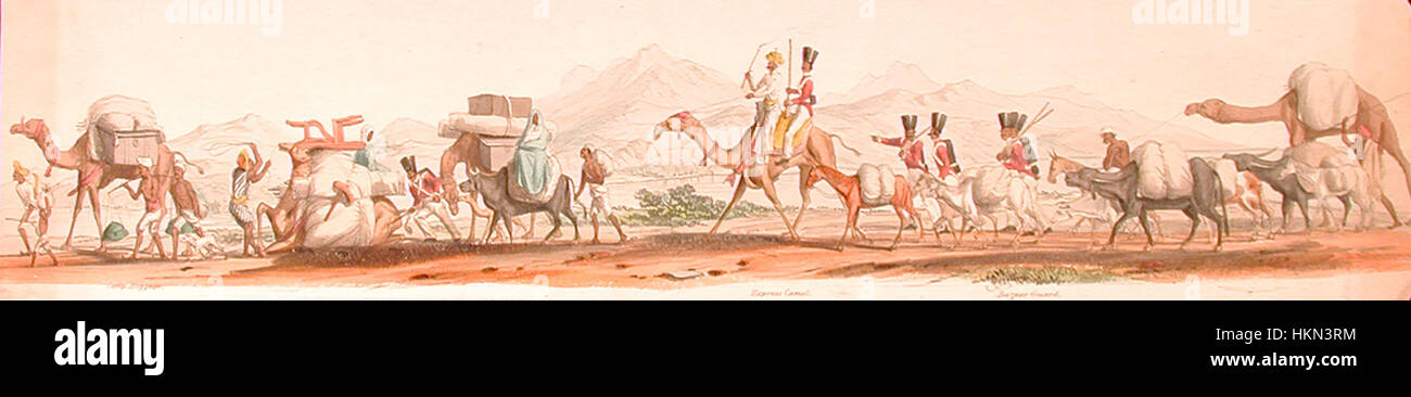 This painting depicts Bengal Troops on the Line of March, showcasing ...