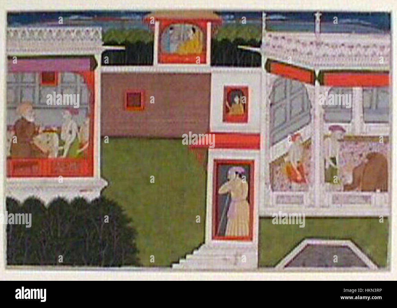 This artwork depicts a scene from Hindu mythology, where a Brahmin ...