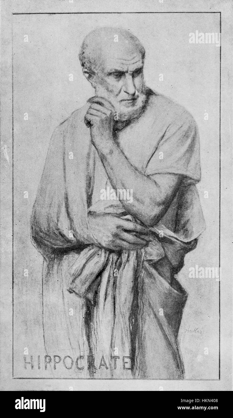 A composite portrait of Hippocrates, created by A. Anker, representing ...